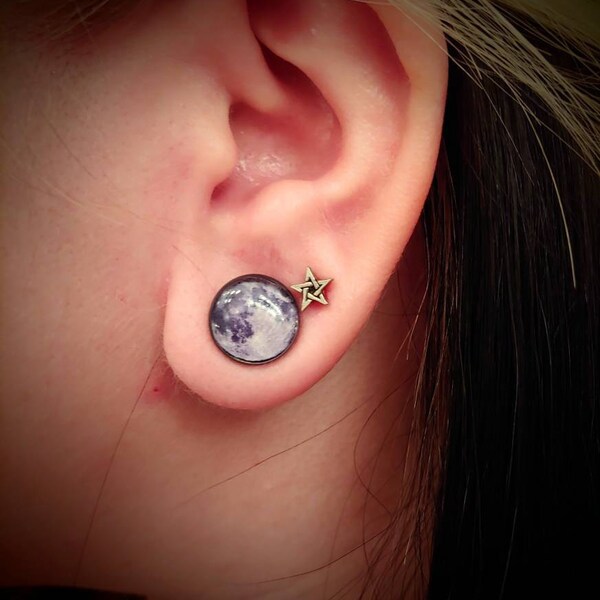 Moon Picture Plugs Gauges - 16g, 14g, 12g, 10g, 8g, 6g, 4g, 2g, 0g, 00g ...