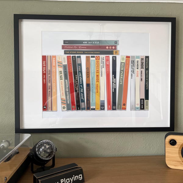 Personalised CD Stack Print, Retro Music Poster, Custom Favourite Song ...