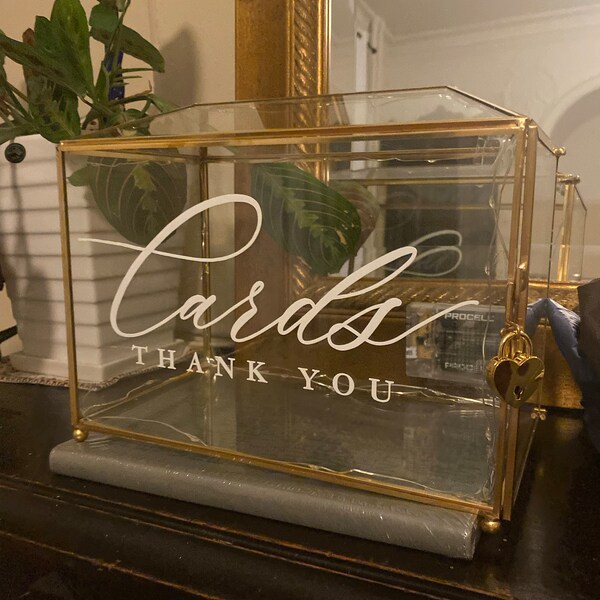 Custom Card Box Vinyl Decal Sticker for Wedding Cards and Gifts Table ...