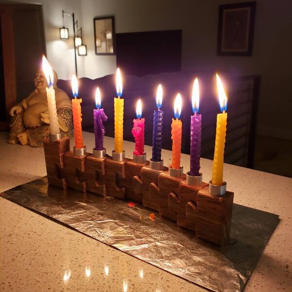 Unique Israel-shaped Handmade Hanukkiah - Artistic Menorah - Hanukkah ...