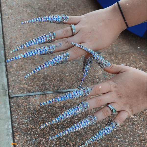 Gold Claw Rings,claw Rings,gold Nail Guards,metal Nails,sharp Finger ...