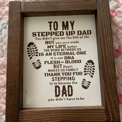 To My Stepped up Dad Sign Step Dad Gift Fathers Day Gift for Bonus Dad ...