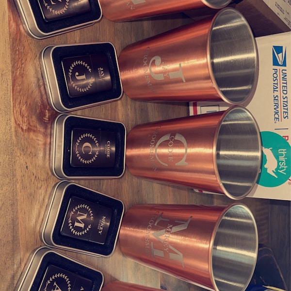 Personalized Copper Stainless Steel Pint Glass Cup - Custom Pint Glass ...