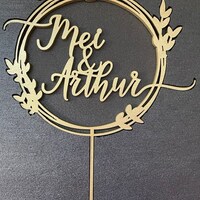 Gold Cake Topper With Names, Personalized Cake Topper, Custom Names ...