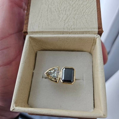 Fency Taj Ring With Round Moissanite Stone With Brilliant Cut - Etsy