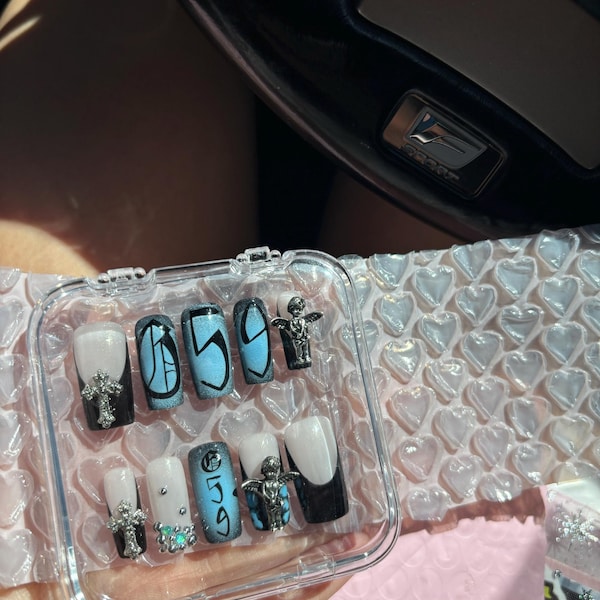 G59 Suicideboys Greyday Airbrush Spiked Press on Nails | Custom ...