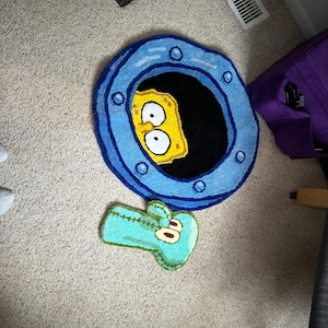 Squashed Squidward Handmade Tufted Rug Spongebob Rug Funky Rug Rug for ...