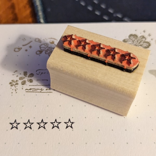 5 Star Rating Rubber Stamp - Book Journal Planner Stamp - Etsy
