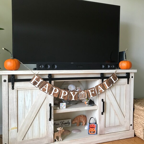 Happy Fall Banner, Rustic Happy Fall Sign, Fall Home Decor Ideas , Fall ...