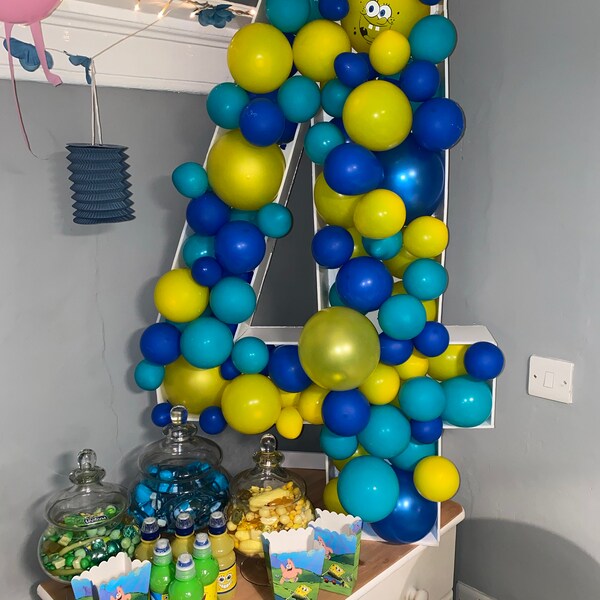 Number 4 All Sizes (from 1ft to 5ft)/mosaic Numbers From Balloons/pdf ...