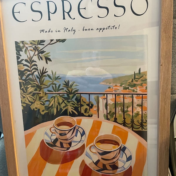 Coffee Poster, Italian Espresso Print, Kitchen Decor, Retro Coffee Art ...
