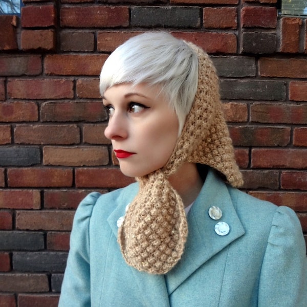 Lacy ANGORA Head Scarf Knitting Pattern - LACY Angora Head Scarf Head ...
