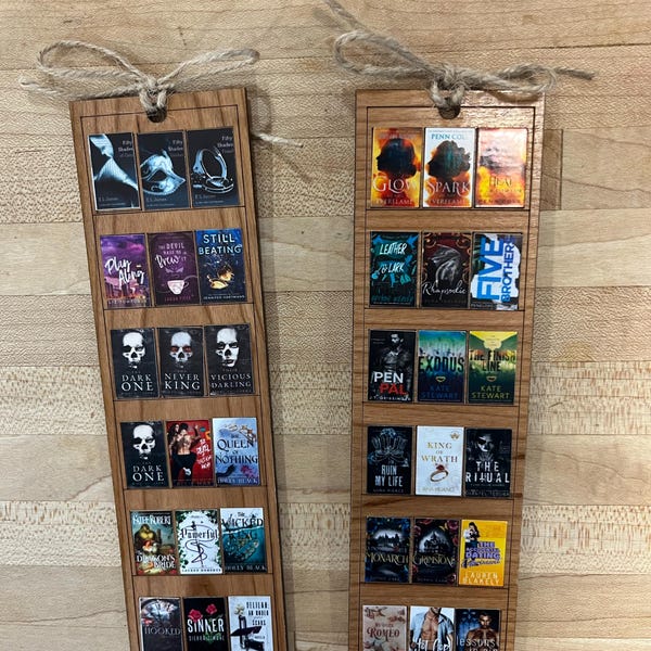 Book Tracker Bookmark | Wood Bookmark | Wooden Bookmark | Bookish Gift ...