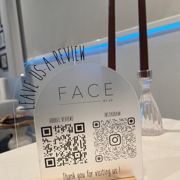 Double Arch QR Code Acrylic Display Sign - Social Media, Menu ...