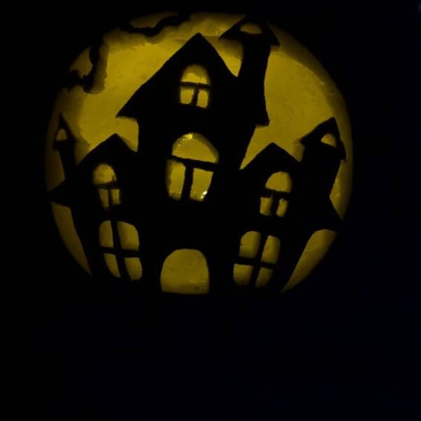 Haunted House Pumpkin Stencil, PRINTABLE, Jack O' Lantern, Pumpkin ...