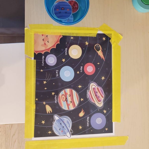 Solar System Busy Book Page, Planet Matching Worksheet for Toddlers ...
