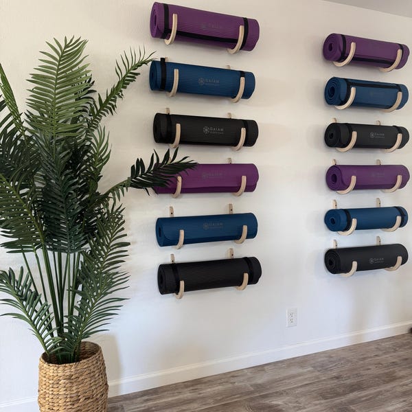 Hanger Wall Mount for Yoga Mats, Exercise Mat Hook, Gym Hanger Shelf ...