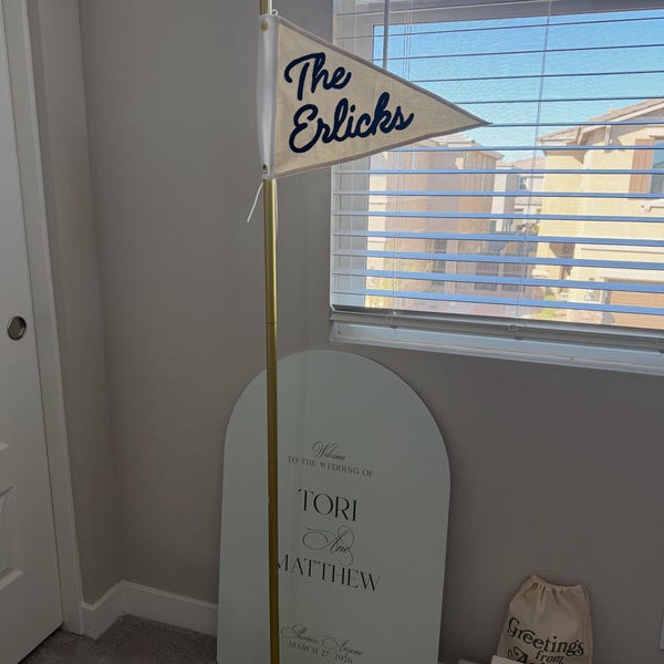 Hand Embroided Last Name Pennant | Personalized Wedding Marriage ...
