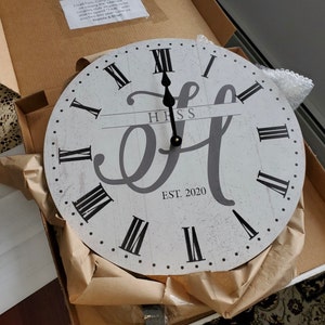 Monogram Clock Personalized Monogram Clock White Monogram Clock - Etsy