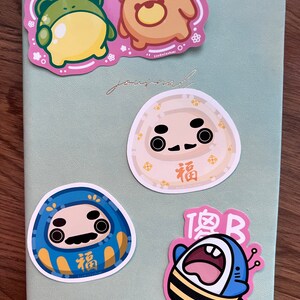 Daruma Doll Stickers Assorted Kawaii Daruma Stickers - Etsy