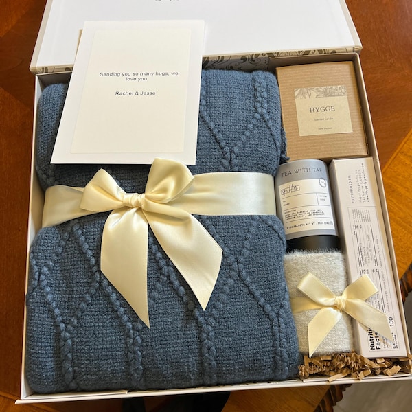 Soothing Sympathy Gift Baskets With Blanket, Candle & Socks | Self Care ...