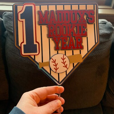 Baseball Birthday Cake Topper, Rookie of the Year First Birthday Cake ...