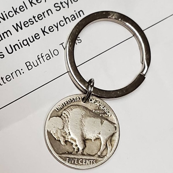 Buffalo Nickel Keychain, Indian Head Nickel Keychain, Premium Western ...