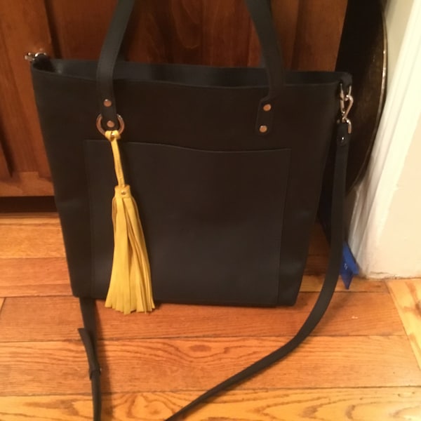 Black Leather Backpack, Convertible Backpack Crossbody Tote Phoenix ...