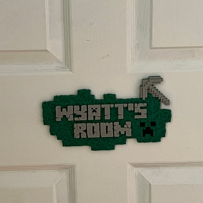 3D Door Sign Minecraft-inspired Personalized Name Custom Kids Bedroom ...