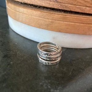 Personalized Ring Sterling Silver Stacking Ring Personalized - Etsy