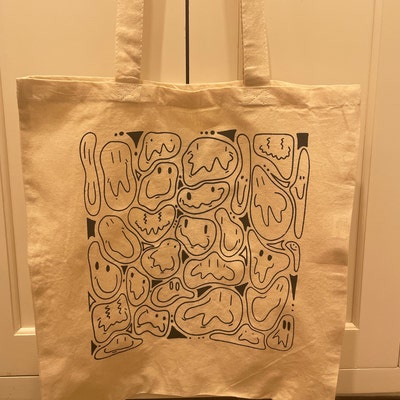 Smiley Face Tote Bag - Etsy