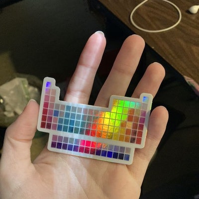 Sticker // Vinyl Holographic Periodic Table, Science Art 3 Inches ...