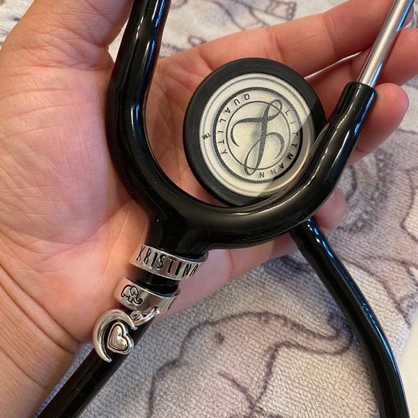 MA Stethoscope Ring, MA Stethoscope Charm, Hand Stamped Gift ...