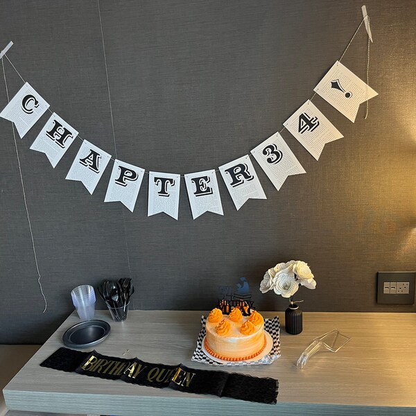 Custom Book Page Banner Garland, Party Bunting, Personalized Party ...