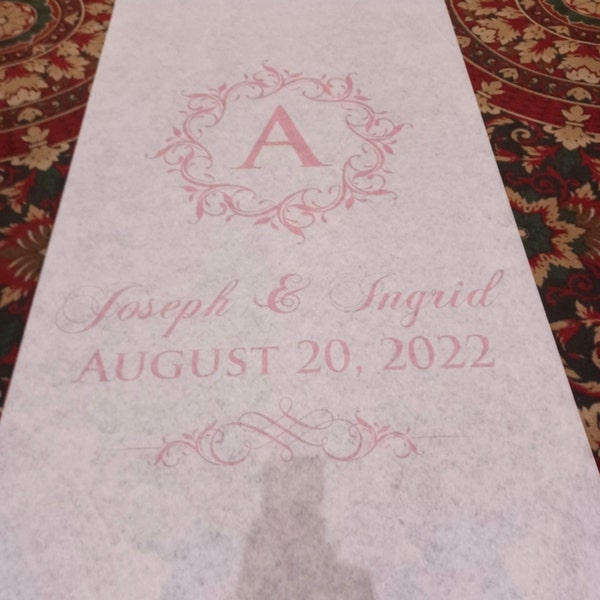 Custom Love Initial Personalized Aisle Runner - Wedding Aisle Runner ...