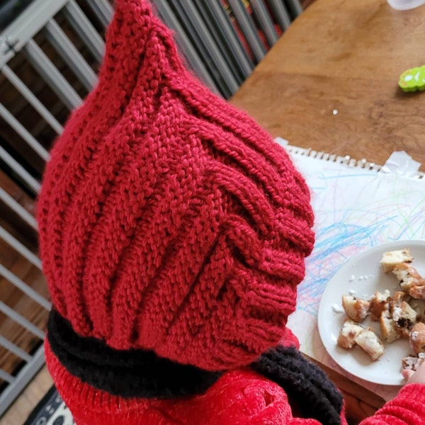 DOWNLOADABLE PDF PATTERN Elf Pixie Ribbed Bonnet Double Thick Lined ...