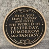 Walt Disney World Magic Kingdom Entrance Plaque - Here You Leave Today ...
