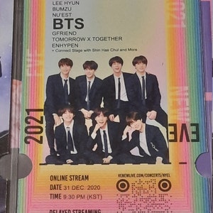 BTS NYEL 2021 TICKET New Year's Eve Live Commemorative Ticket - Etsy