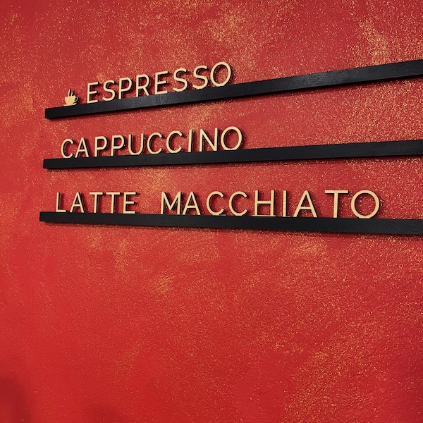 Selfadgesive Wooden Letters for Wall Menu Board – Café Signage, Office ...