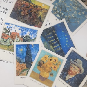Van Gogh Painting Stickers Mystery Pack of 6 Waterproof Glossy Vinyl ...