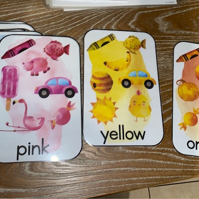 Color Posters / Flash Cards, Preschool Printable, Watercolor Printable ...