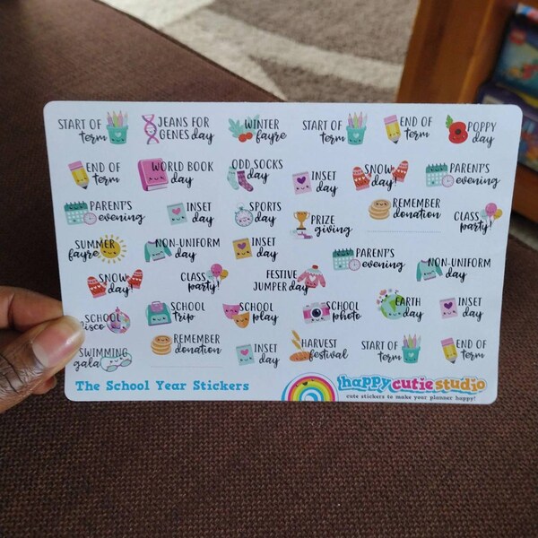 The School Year/dates/holidays/events Planner Stickers - Etsy UK