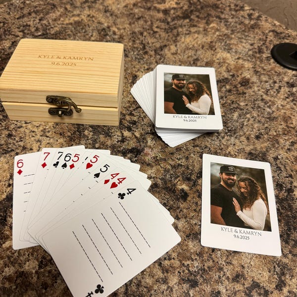 Photo Playing Cards Wedding Guest Book Alternative Personalized Photo ...