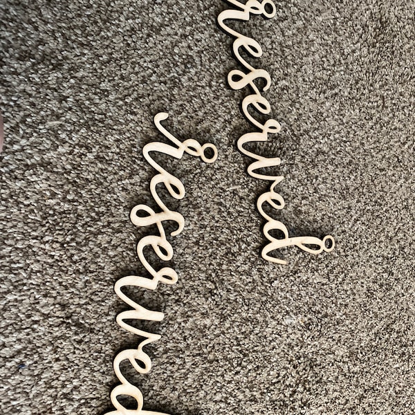 Birchwood Reserved Sign: Cursive Wedding Chair Decor (set of 2) - Etsy