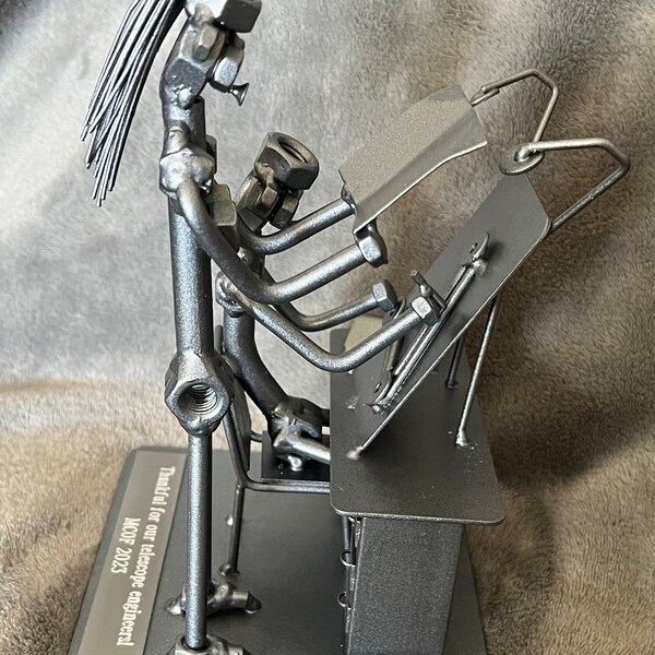 Nuts and Bolts Figurine of a Land Surveyor, Custom Engineer Ornament ...