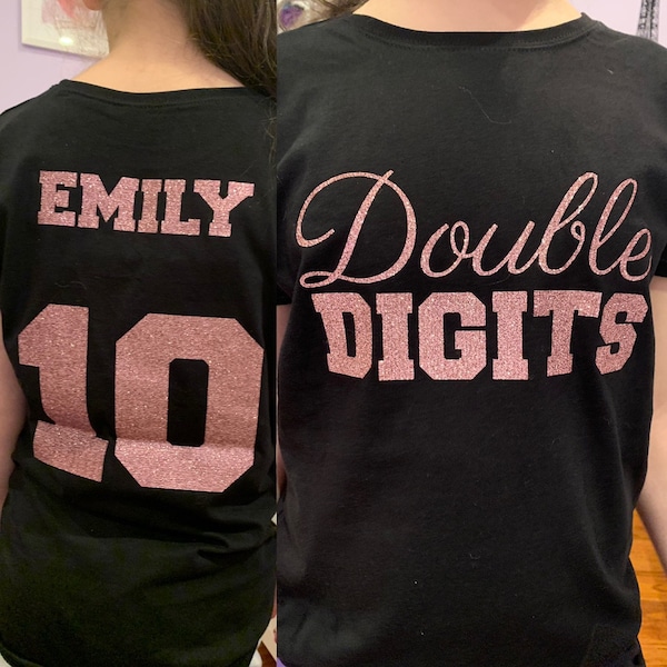 Double Digits Shirt With ANY NAME - Personalize the Colors - Sparkly ...