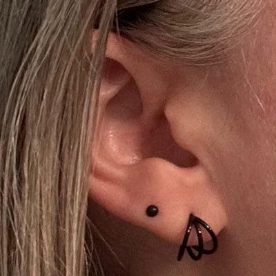 Threadless Push Pin Flat Back Labret 16G/18G/20G Stud Earrings Titanium ...