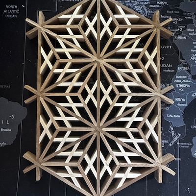 Kumiko Kit. No Need to Cut and Ready for Assembling. Pattern Kakuasa ...