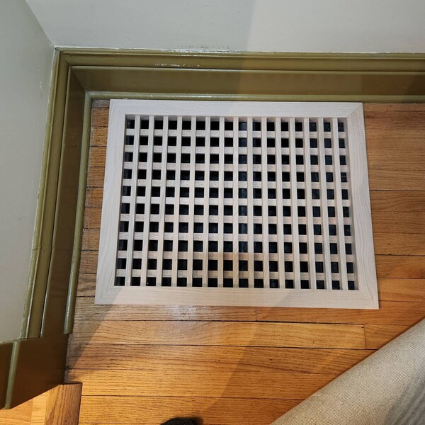 Custom Made to Your Size Large TRIMMED WOOD Floor Grate Wall Register ...