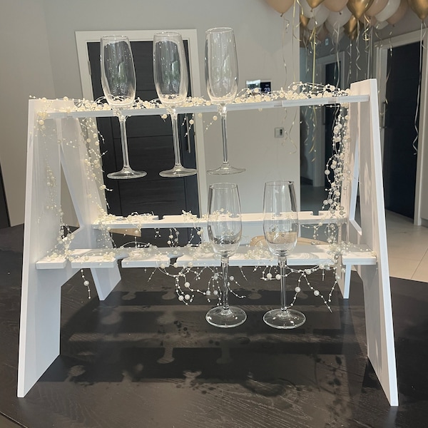 White Plastic Prosecco Ladder: Champagne Flute Display Stand - Etsy